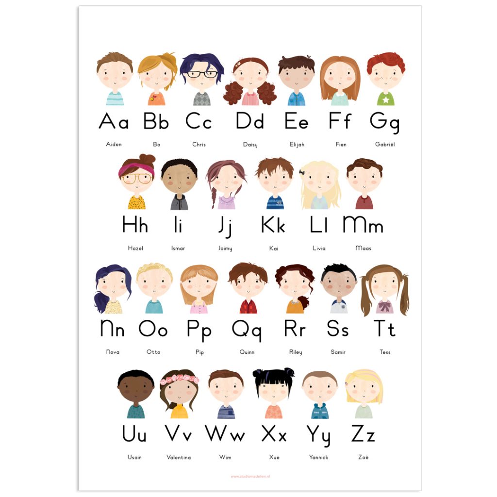 Alfabet poster - dubbelzijdig - Studio Madelien